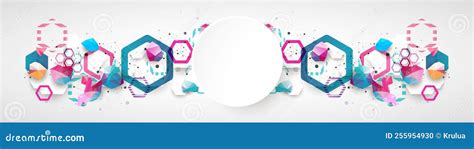 Hexagonal Geometric Array Abstract Background Stock Vector