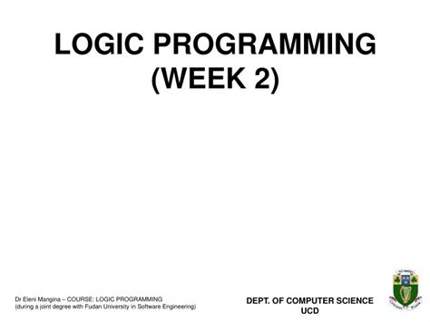 Ppt Logic Programming Week 2 Powerpoint Presentation Free Download