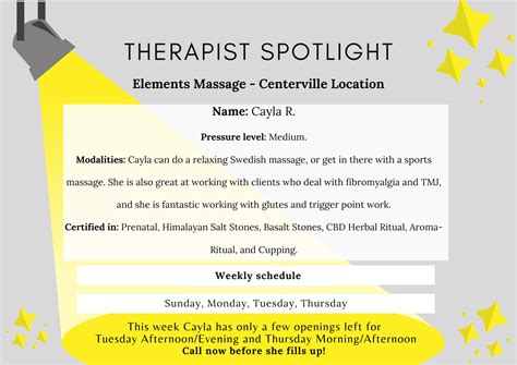 Elements Massage Call Today To Schedule Your Appointment With Cayla