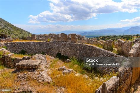 미케네 그리스 문명 펠로폰네소스 반도 그리스의 센터의 벽 미케네는 그리스에서 유명한 고고학 사이트입니다 유네스코 세계 유산 사이트 요새에 대한 스톡 사진 및 기타 이미지