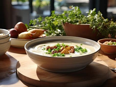 Roasted Chestnut And Pear Soup Premium Ai Generated Image