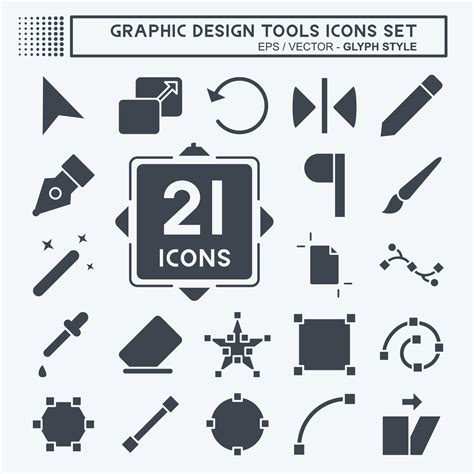 Icon Set Graphic Design Tools Related To Graphic Design Tools Symbol Glyph Style Simple