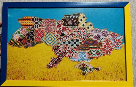 Вишита карта україни — цена 2500 грн в каталоге Картины Купить товары для дома и быта по