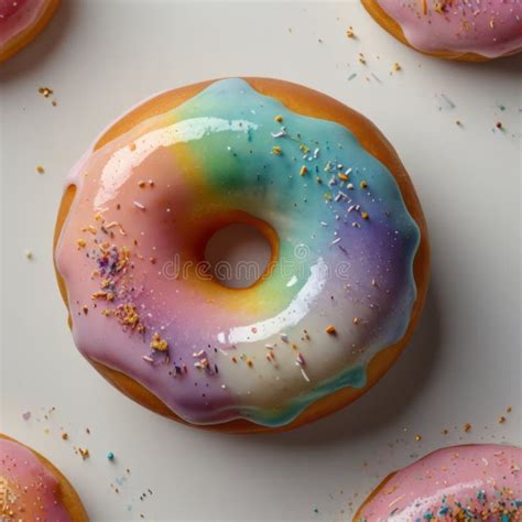 Donut Covered With Iridescent Glossy Glaze Stock Illustration
