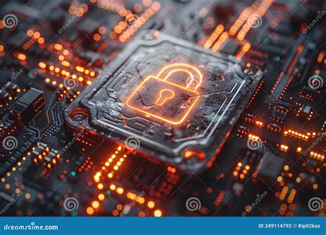 Cybersecurity Concept Digital Encryption On Circuit Board For Data Protection Generative Ai