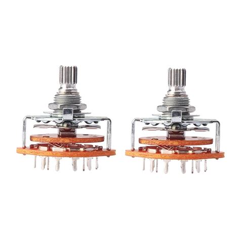 2pcs rotary switch selector 2 pole 6 position guit vicedeal