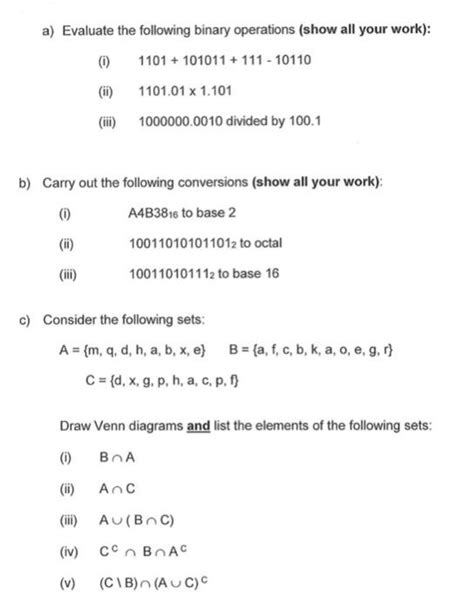 solved a evaluate the following binary operations show all