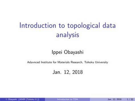 PDF Introduction To Topological Data Analysis Introduction To Topological Data Analysis