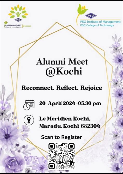 Arul Rajan On Linkedin Alumni Meet Kochi April 20th 2024 Scan The Qr Code For Registration