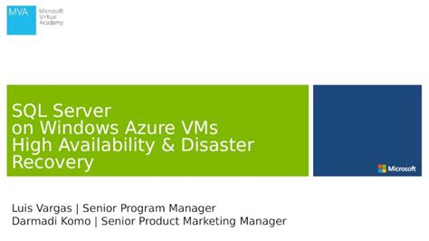 Pptx Mod 2 Sql Iaas Ha And Dr In Windows Azure Dokumentips