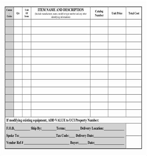 Order Form Template Excel
