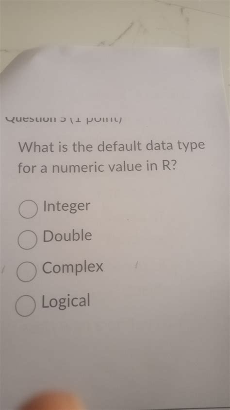 What Is The Default Data Type For A Numeric Value In R Integerdoublec