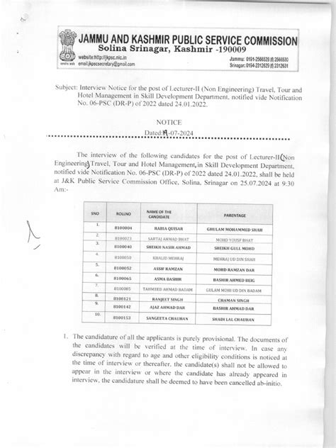 Interview Schedule For The Post Of Lecturerii Non Engg Travel Tour And Hotel Management In Skill Interview Schedule For The Post Of Lecturerii Non Engg Travel Tour And Hotel Management In Skill