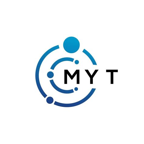 Diseño De Logotipo De Tecnología De Letras Myt Sobre Fondo Blanco Myt