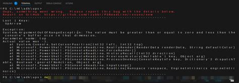 Old Psreadline Throwing Exceptions · Issue 192321 · Microsoftvscode