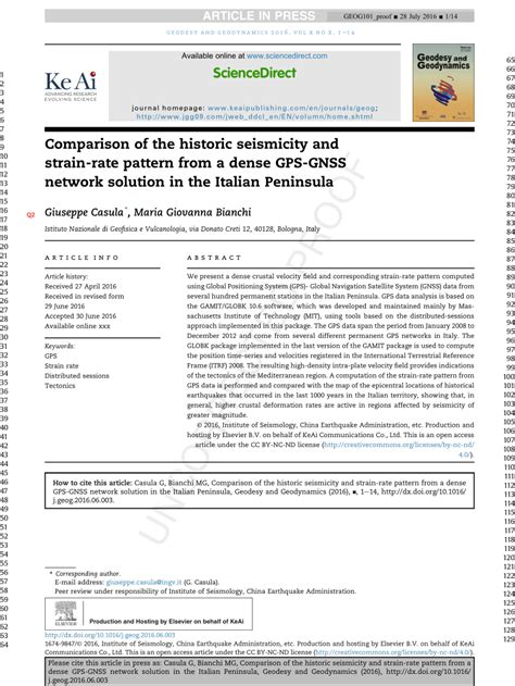 Pdf Comparison Of The Historic Seismicity And Strain Rate Pattern From A Dense Gps Gnss