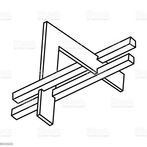 Impossible Shape Web Design Element Optical Illusion Object Line Design Geometry Figure Stock