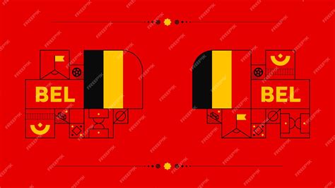 2022 축구 컵 대회에 대 한 벨기에 국기 절연 2022 축구 또는 축구 벡터 일러스트 레이 션에 대 한 기하학적 요소와 국가