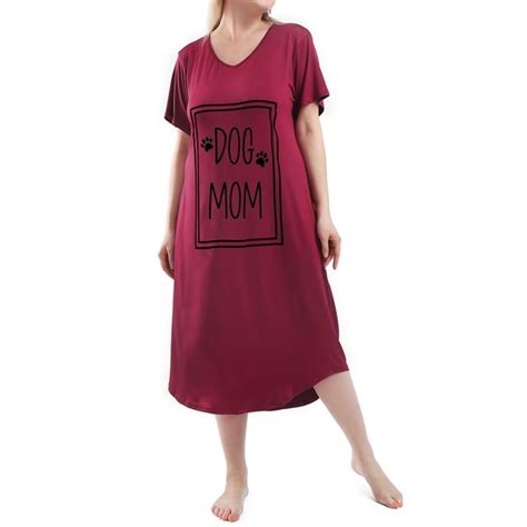 Feremo Plus Size Nightgowns For Women V Neck Short Sleeve Nightshirts