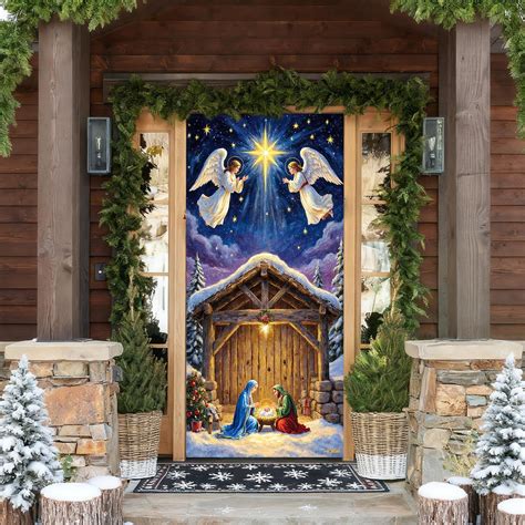 Koranda 35×71 Inch Christmas Door Cover Festive Design Christmas