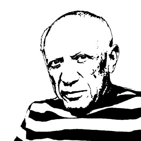 Pablo Picasso Porträtzeichnung Scherenschnitt Abstrakte Malerei