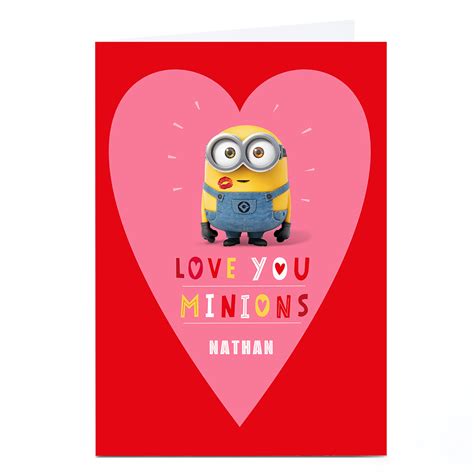 Buy Personalised Minions Valentines Day Card Love You Minions Any Name For Gbp 299 Card
