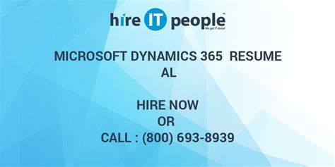 Microsoft Dynamics 365 Resume Al Hire It People We Get It Done