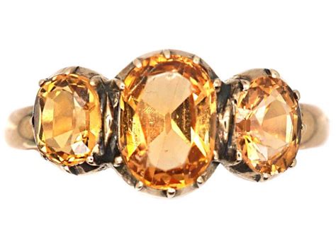 Georgian 9ct Gold Three Stone Topaz Ring 962x The Antique Jewellery