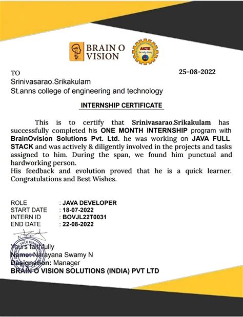 Srikakulam Srinivasarao On Linkedin Javafullstack Certification