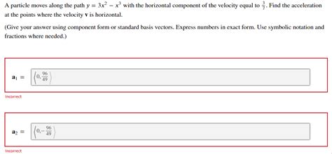 Solved A Particle Moves Along The Path Y3x2−x3 With The