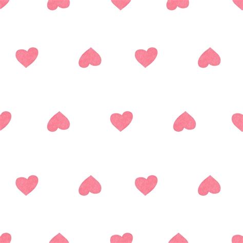 마음으로 원활한 패턴 손으로 그린 발렌타인 배경 흰색 배경에 빨간색 하트 색연필로 그린 디지털 종이 프리미엄 사진