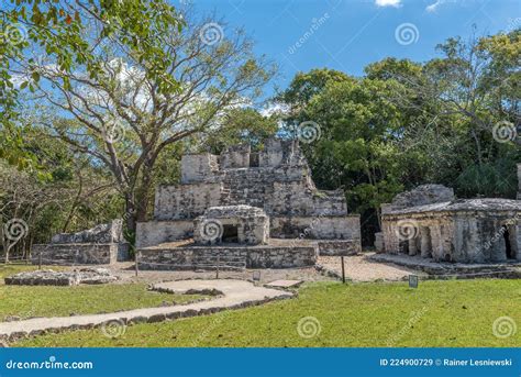 Ancient Maya Building At Muyil Archaeological Site Quintana Roo