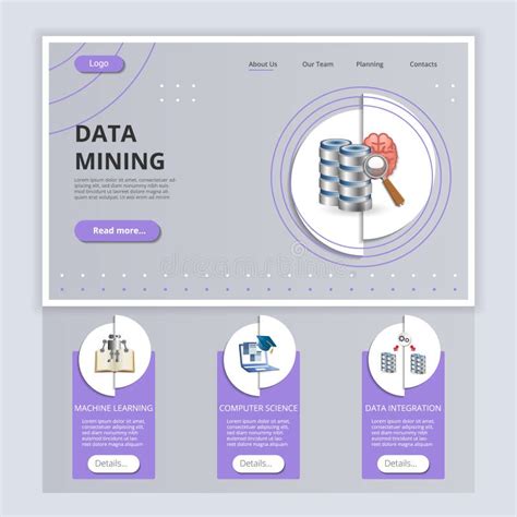 Data Mining Flat Landing Page Website Template Machine Learning Computer Science Data