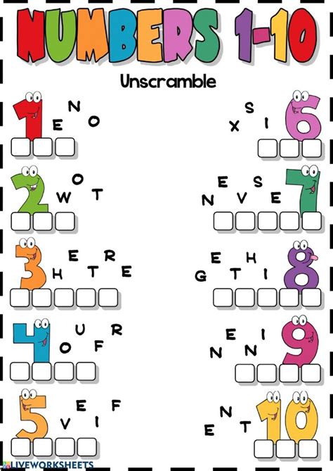 numbers exercises elementary exercises english numbers exerc