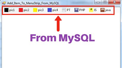 VB Net Add Item To Menu From MySQL C JAVA PHP Programming Source Code