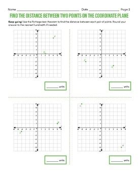 Find The Distance Between Two Points On The Coordinate Plane By Viola School