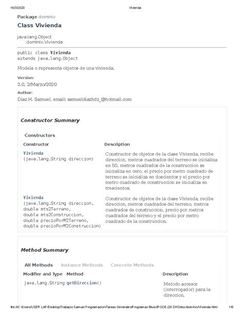 Vivienda Programacion Orientada A Objetos Con Jave Usando Bluej