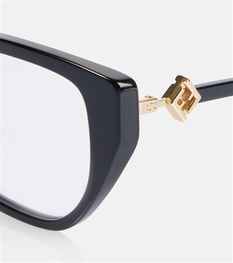 Ff Diamonds Cat Eye Glasses In Black Fendi Mytheresa