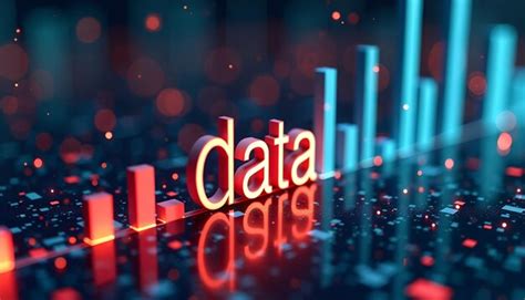 Data Text On Abstract Floating Bars Modern Data Science Concept Premium Ai Generated Image