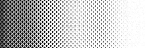 Horizontal Black Halftone Of Sharp Cross And Sharp Plus Design For Pattern And Background Stock