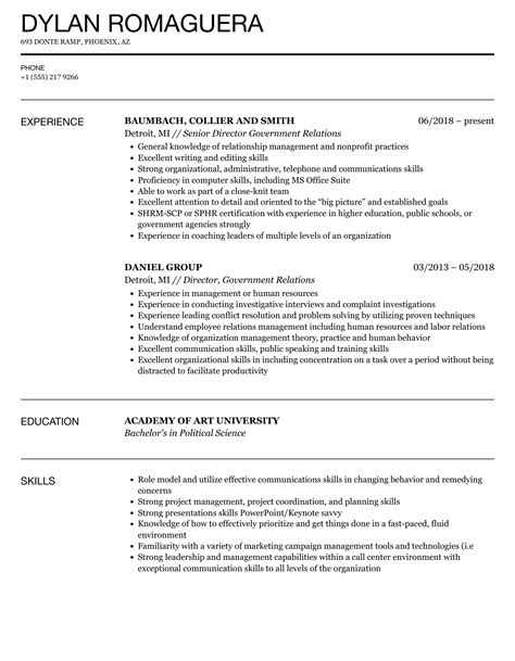 Director Government Relations Resume Samples Velvet Jobs