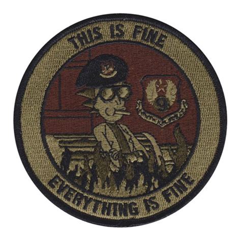 9 Af This Is Fine Ocp Patch 9th Air Force Patches