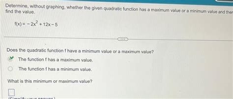 Answered Determine Without Graphing Whether The Given Quadratic Kunduz