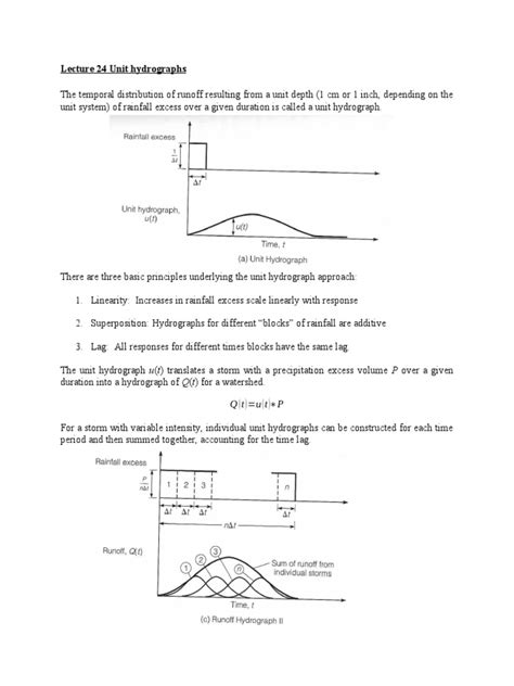 Lecture 24 Unit Hydrograph Pdf Hydrology Chemical Engineering