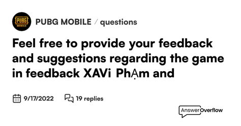 Feel Free To Provide Your Feedback And Suggestions Regarding The Game In Feedback Xavi PhẠm