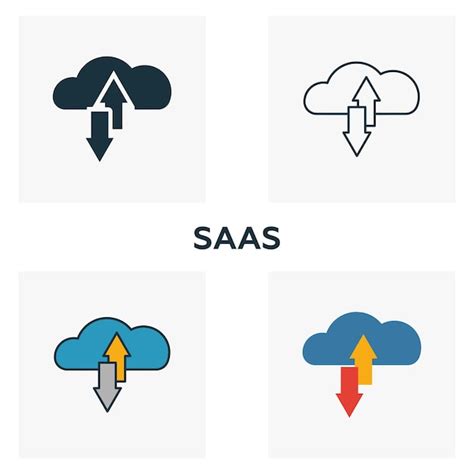 Premium Vector Saas Icon Set Four Elements In Diferent Styles From Business Management Icons