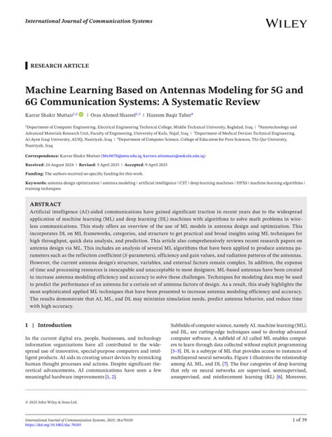 Machine Learning Based On Antennas Modeling For 5g And 6g Communication