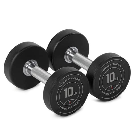 Titan Fitness 10 Lb Set Round Urethane Dumbbells Medium Volcano