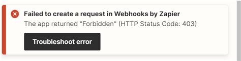 Failed To Create A Request In Webhooks By Zapier The App Returned