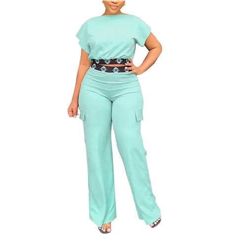 Two Piece Outfit Women Womens Summer Sets Clothing Set Female Round